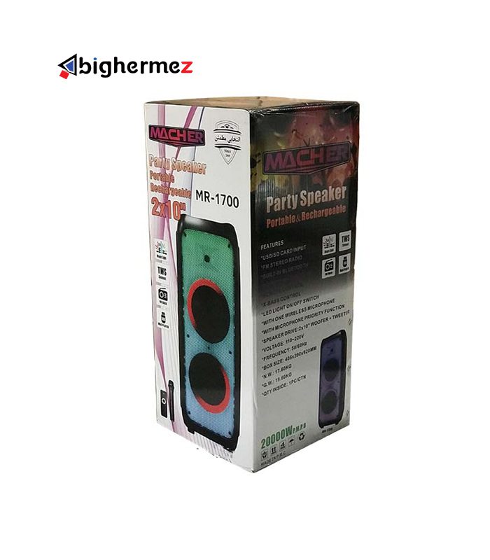اسپیکر پارتی باکس مچر مدل MR-1700 | آبی قرمز